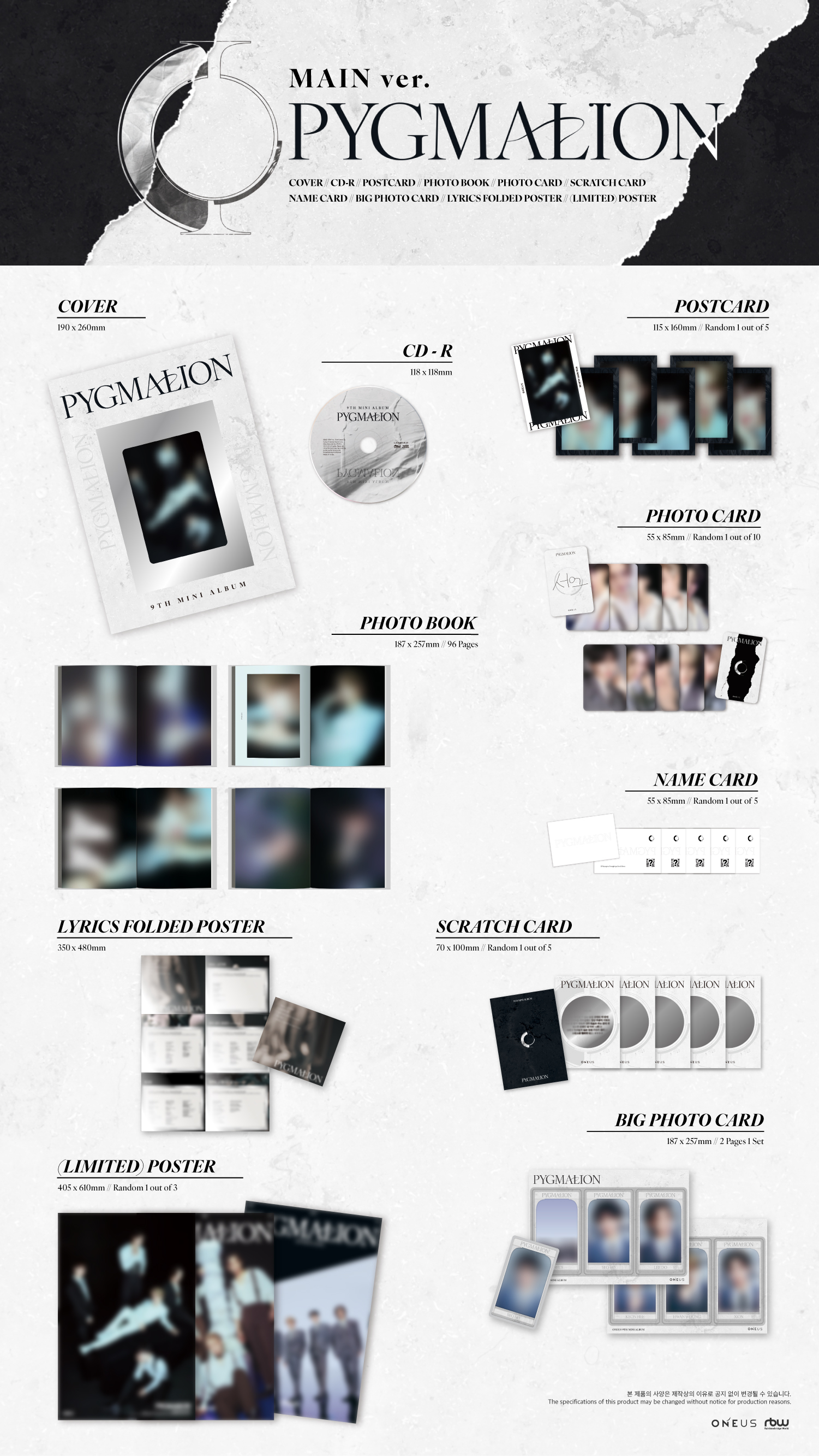 Oneus 9th Mini Album [pygmalion] Main Ver Album Nest